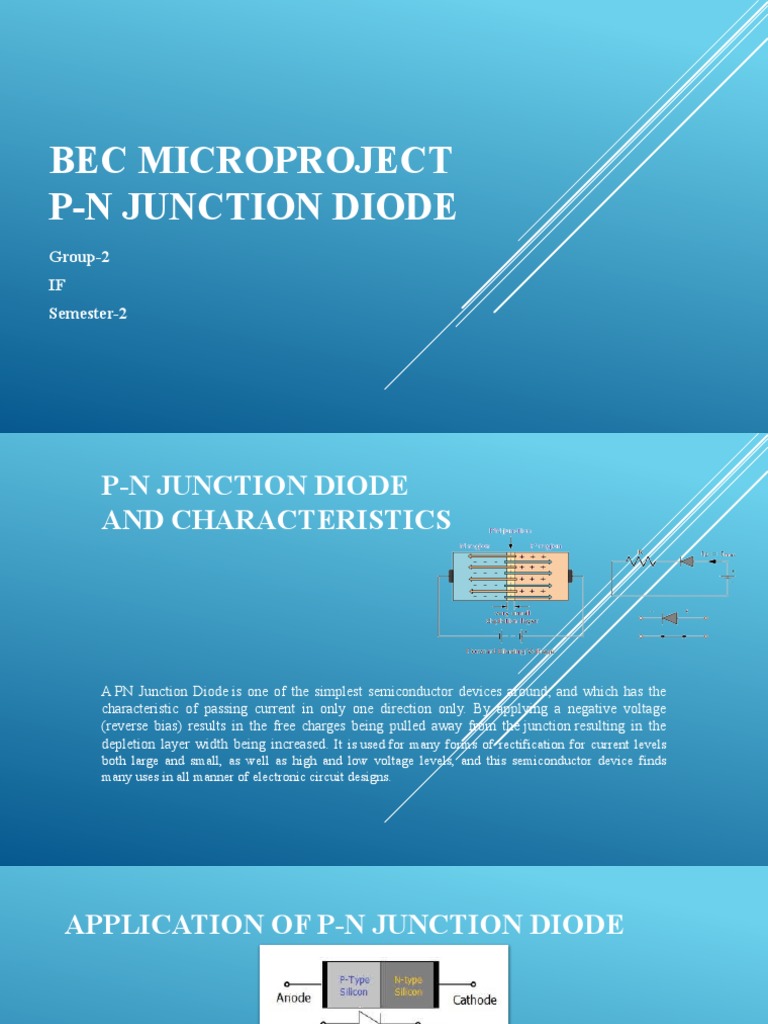 BEC Microproject Group-2 Semester-2 If | PDF | P–N Junction | Diode