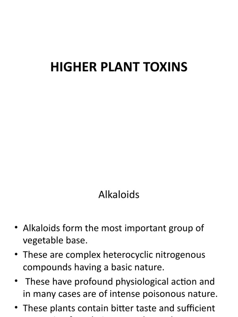 Higher Plant Toxins | PDF