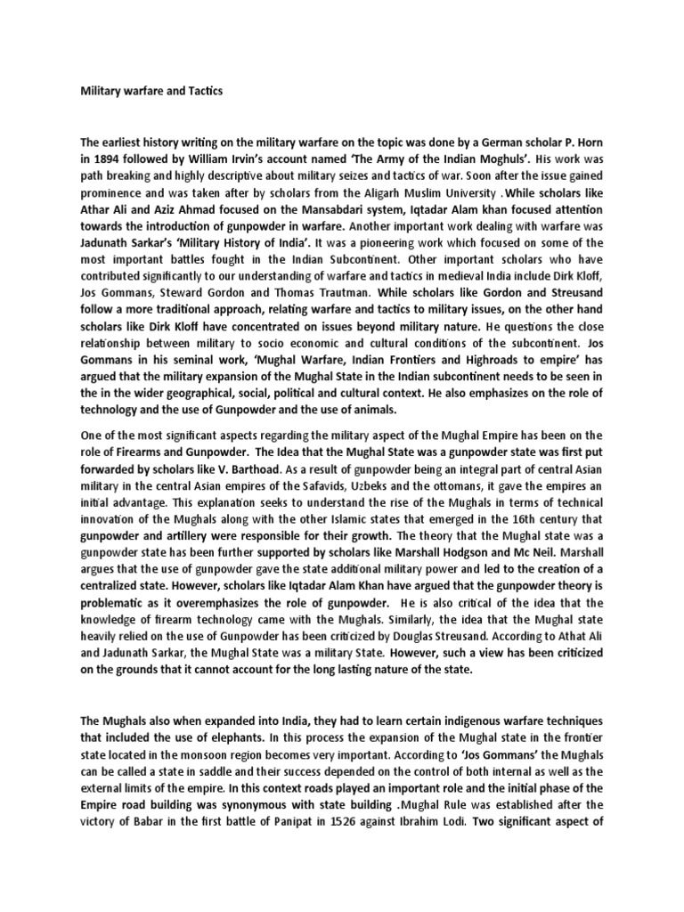 Military Tactics, Mughals | PDF