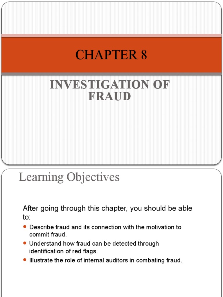 CHAPTER 8 Investigation of Fraud | PDF | Audit | Internal Control