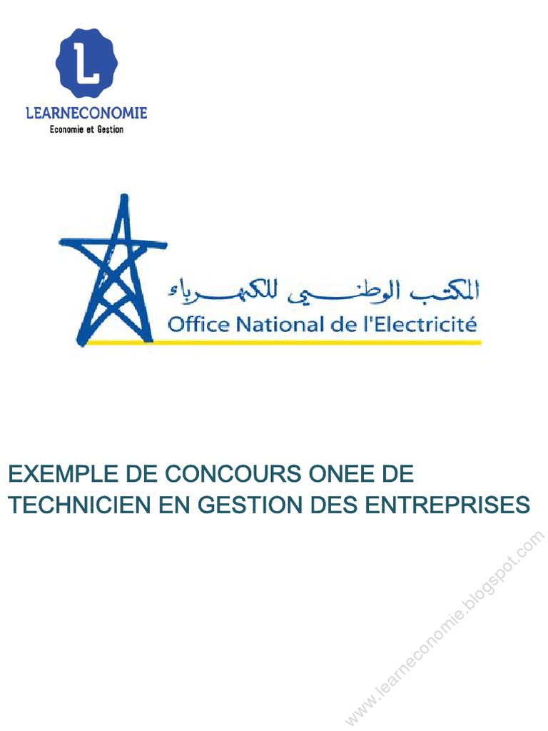 Exemple de Concours ONEE 2025 | PDF