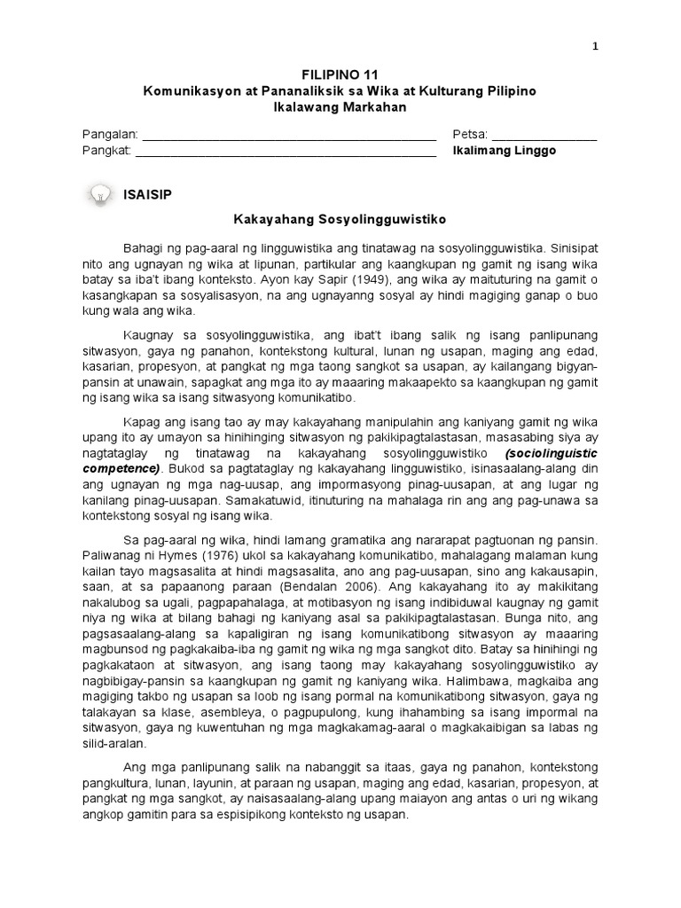 KomPan Q2W5 Pinaghusay Ni Kahep | PDF