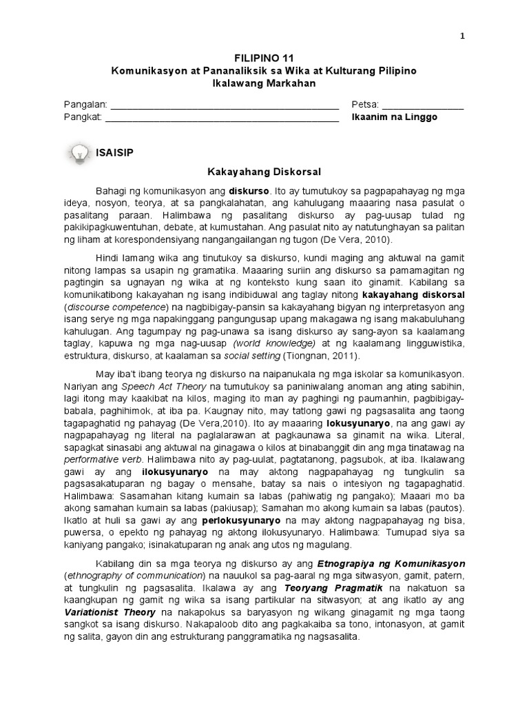 KomPan Q2W6 Pinaghusay Ni Kahep | PDF