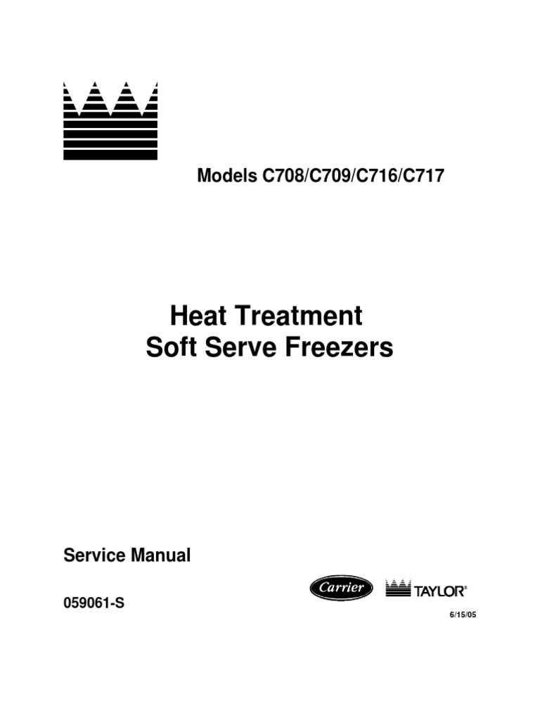 Heat Treatment Soft Serve Freezers: Models C708/C709/C716/C717 | PDF | Refrigerator | Electrical ...