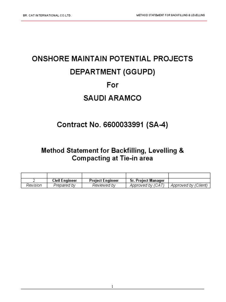 Backfilling, Levelling & Compaction Method | PDF | Heavy Equipment | Safety