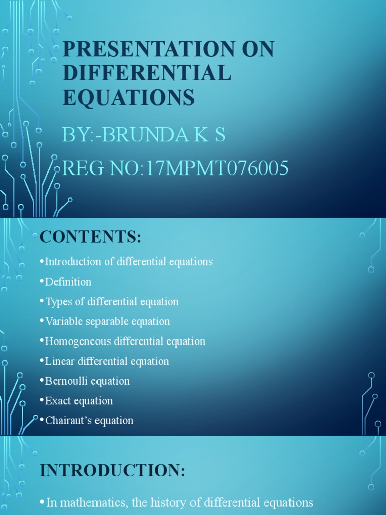 Differential Equations | PDF | Differential Equations | Equations