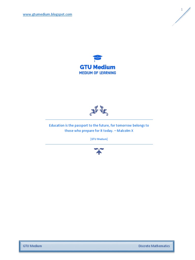 Discrete Mathematics GTU Medium Notes | PDF | Group (Mathematics) | Set ...
