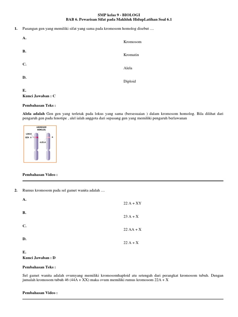 Adoc - Pub - SMP Kelas 9 Biologi Bab 6 Pewarisan Sifat Pada Mak | PDF