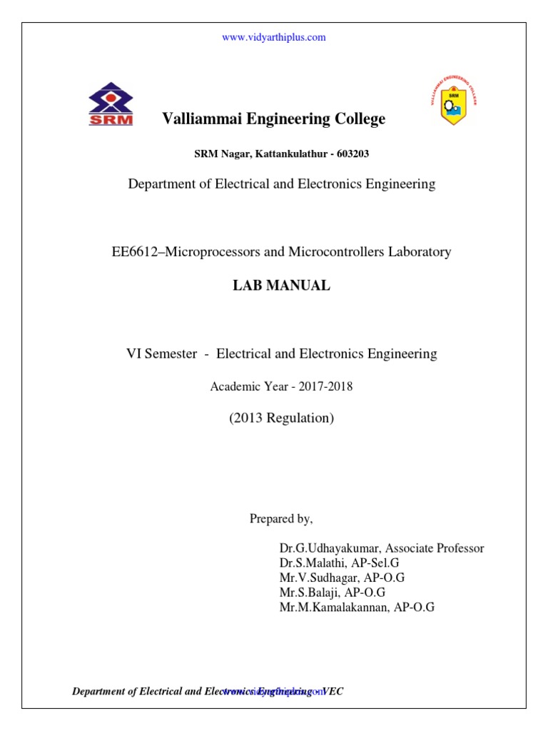 Miroprocessor and Microcontroller Laboratory | PDF | Microcontroller ...