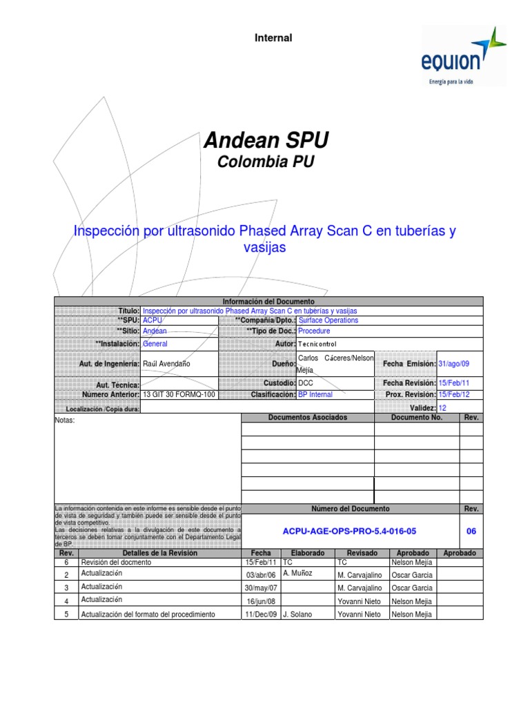 Inspección Por Ultrasonido Phased Array Scan C en Tuberías y Vasijas ...