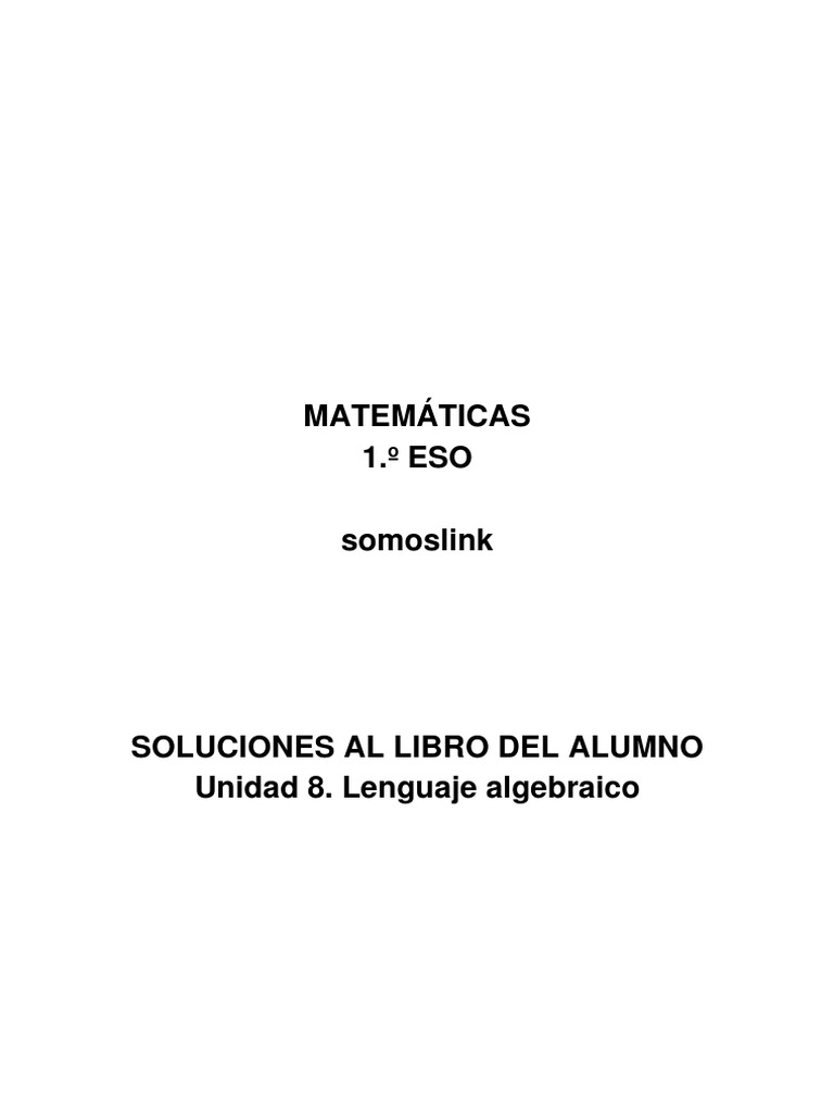 TEMA 8 Lenguaje Algebraico MATES | PDF | Álgebra | Matemáticas