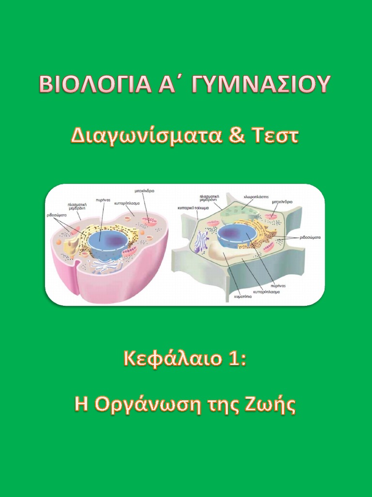 Διαγωνίσματα 1ου Κεφ. - Βιολογίας Α΄ Γυμνασίου | PDF