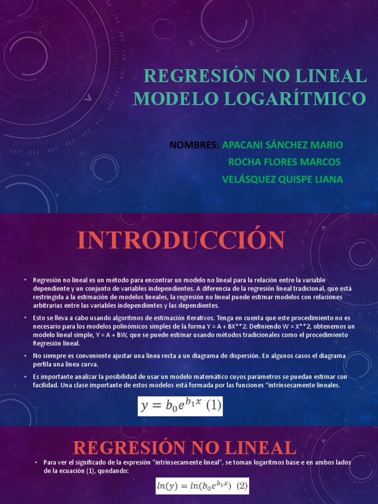 Regresión No Lineal Modelo Logarítmico | PDF