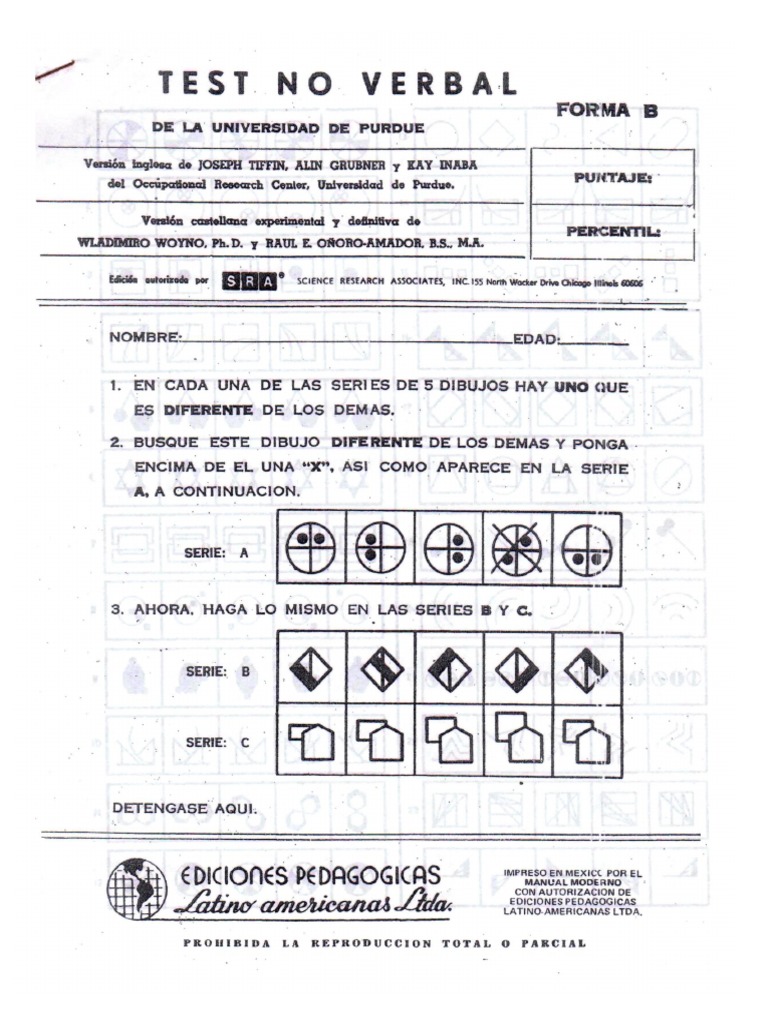 Test de Purdue FORMA B | PDF