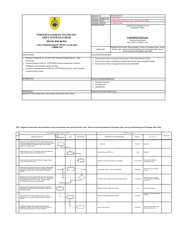 Sop Keg Perencanaan Jalanjembatan Survei Kondisi Jalan | PDF