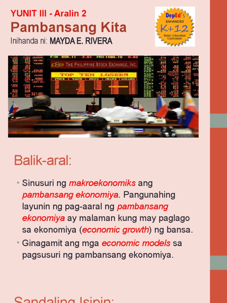 YUNIT III - Aralin 2-Produksiyon at Kitang Pambansang Ekonomiya | PDF YUNIT III - Aralin 2-Produksiyon at Kitang Pambansang Ekonomiya | PDF