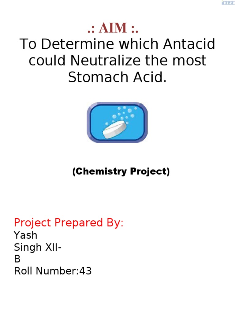 To Determine Which Antacid Could Neutralize The Most Stomach Acid | PDF ...