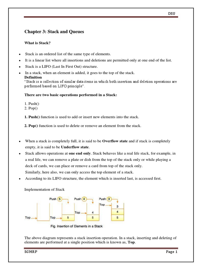 Stack and Queue | PDF