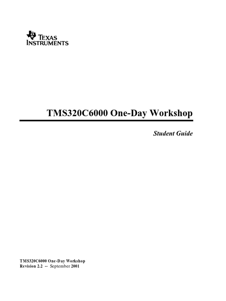 TMS320C6000 One-Day Workshop | PDF | Digital Signal Processor | Cpu Cache