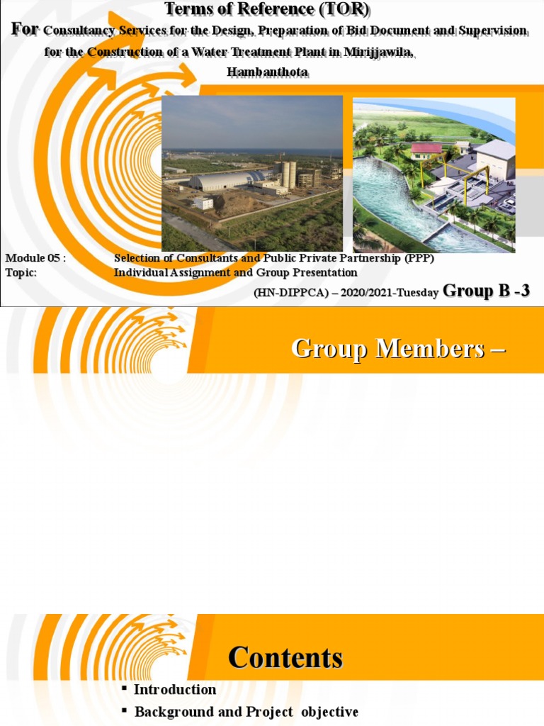 Terms of Reference (TOR) - Water Treatement Plant | PDF | Procurement ...