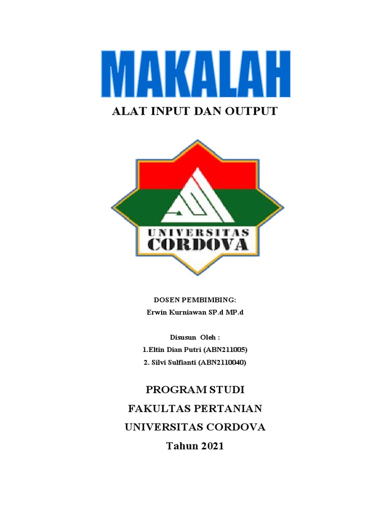 Makalah Tentang ALAT INPUT DAN OUTPUT | PDF | Seni | Komputer