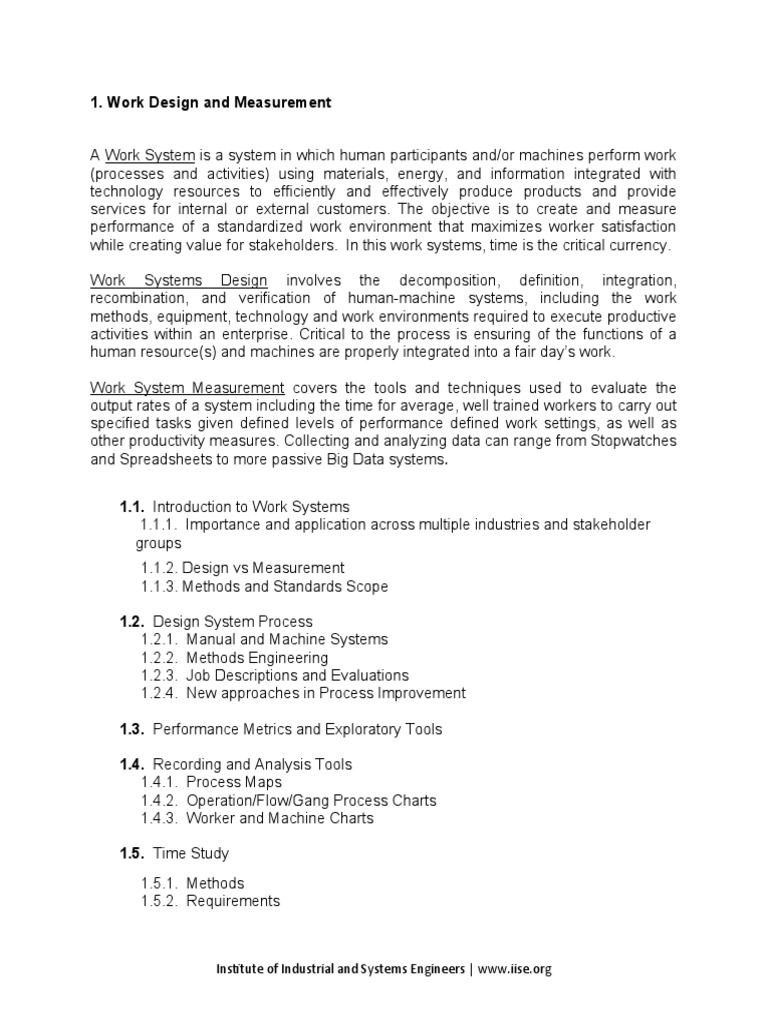 01 Work Design Measurement v4 | PDF | Data Analysis | Systems Engineering