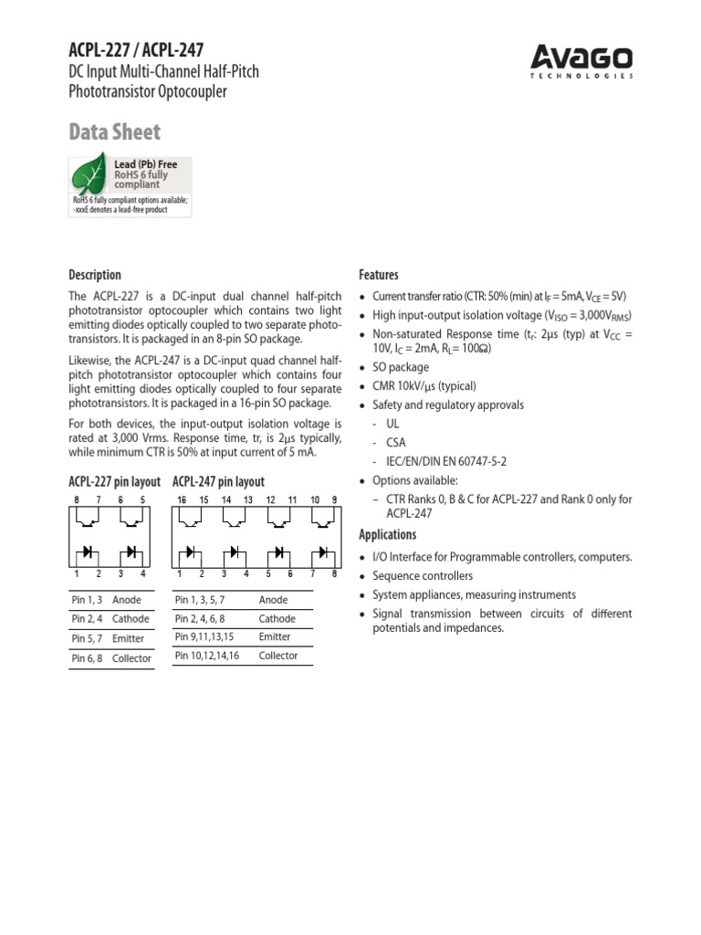 Acpl 247 500e | PDF | Electricity | Electronics