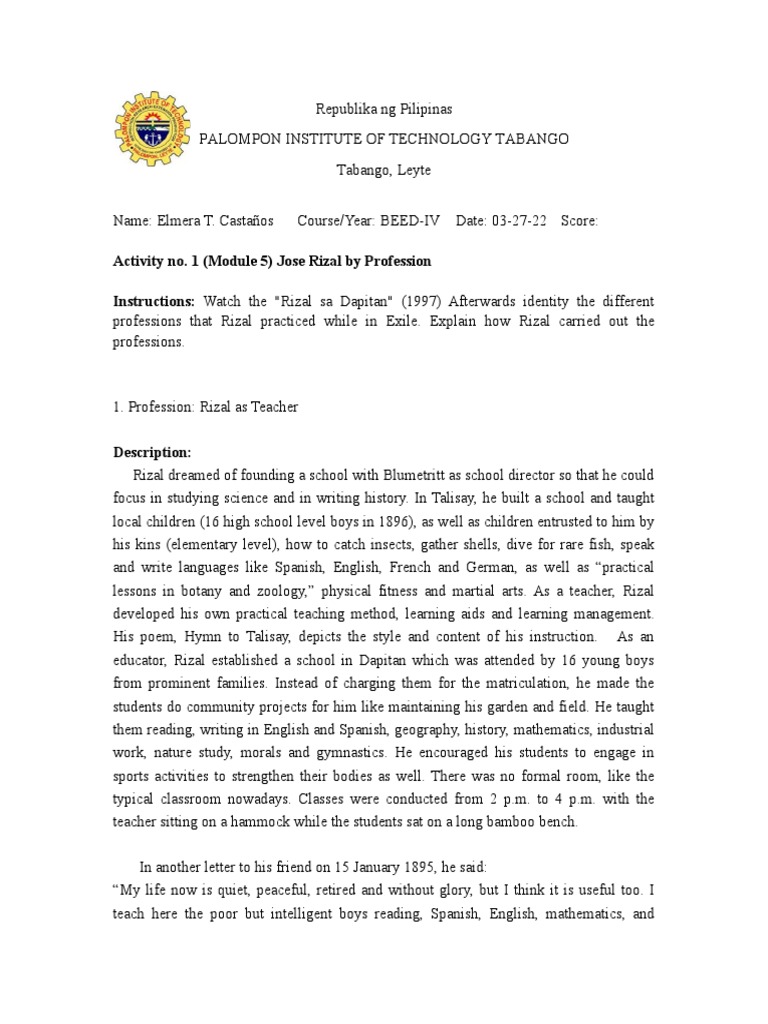 Module 5 (Activity 1 & 2) | PDF | Teachers