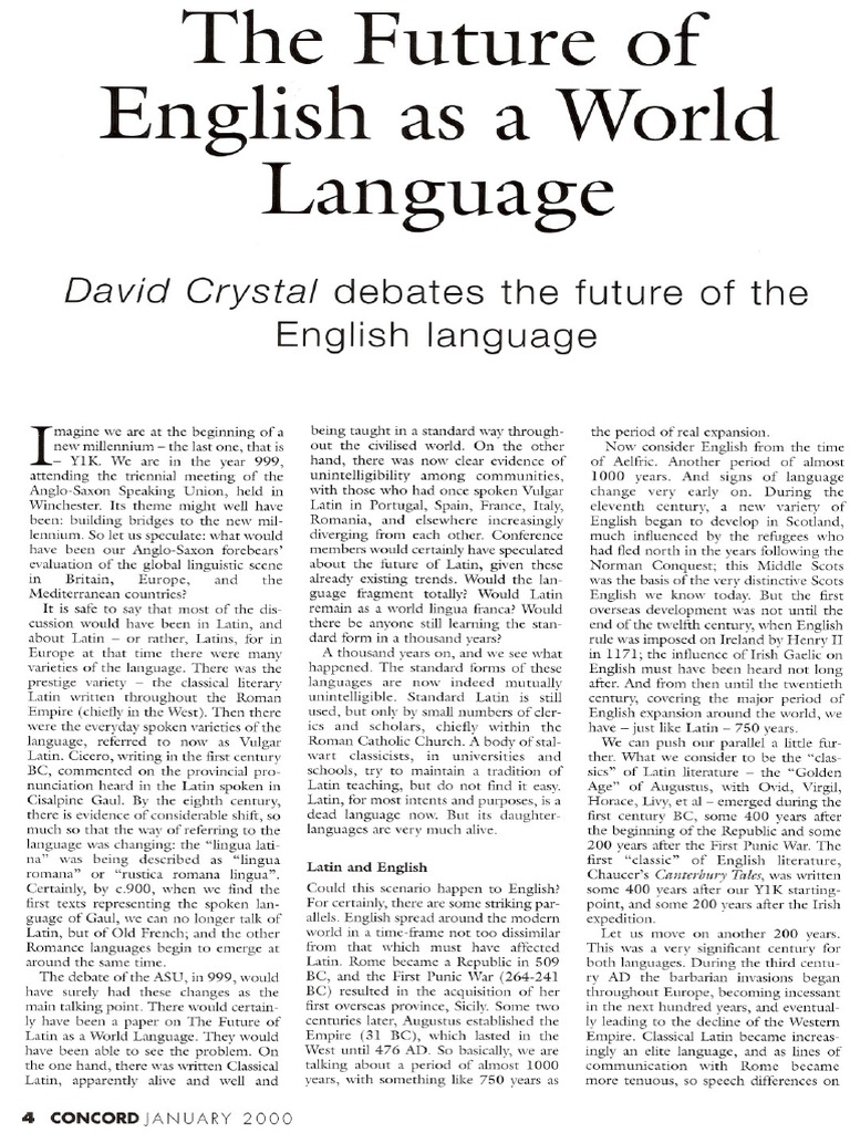 The Future of English As A World Language | PDF | English Language | Latin