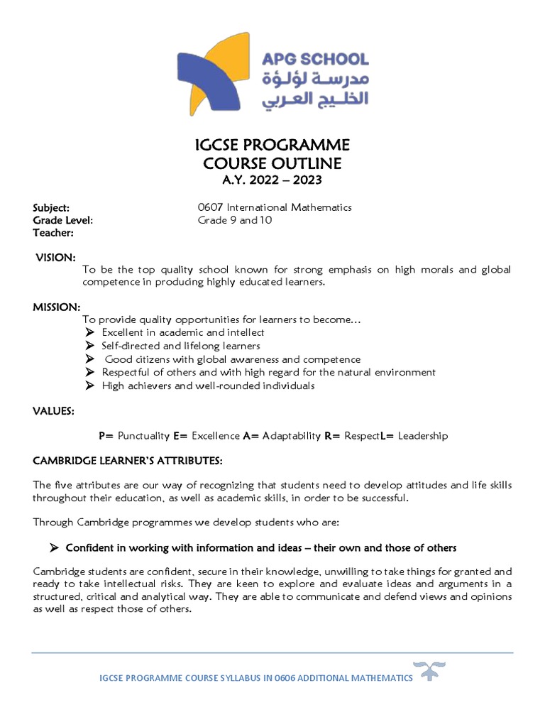 Lesson Outline Grade 9 and 10 SY 2022-23 | PDF | Euclidean Vector | Angle