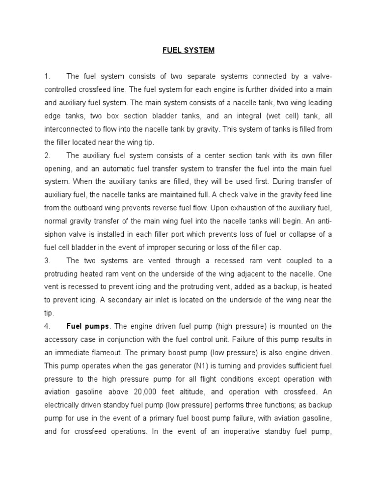 Fuel System | PDF | Jet Fuel | Pump