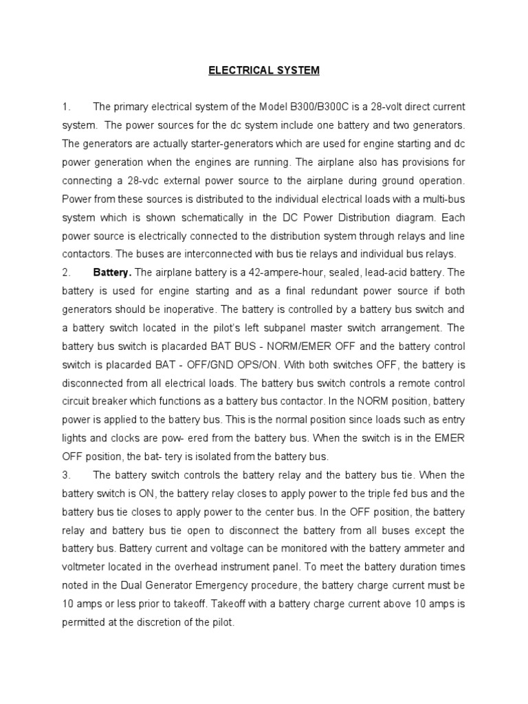 Electrical System | PDF | Switch | Voltage