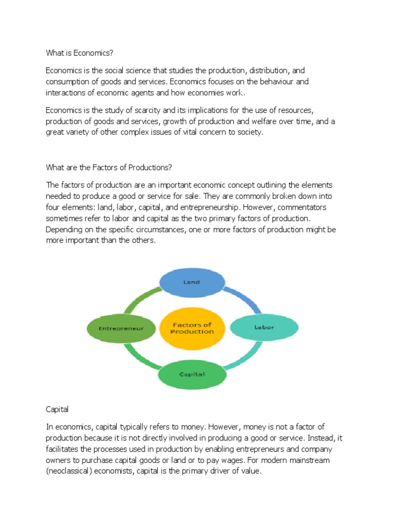 What is Economics and Factors of Production | PDF | Factors Of ...
