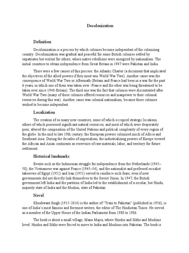 Understanding Decolonization | PDF | Mahatma Gandhi | Decolonization