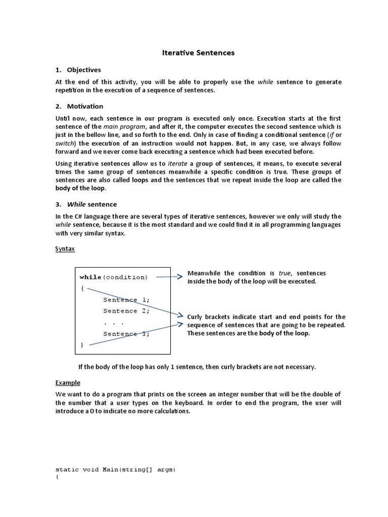 Iterative Sentences C | PDF