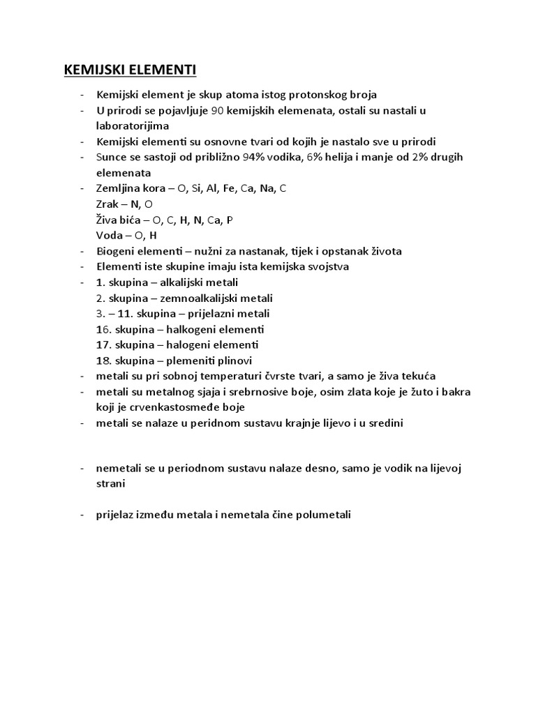 Kemijski Elementi | PDF