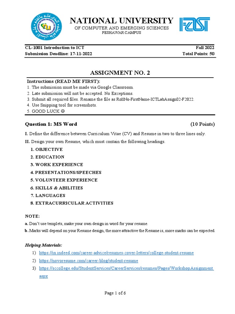 Ict Assignment No 2 Pdf Computing