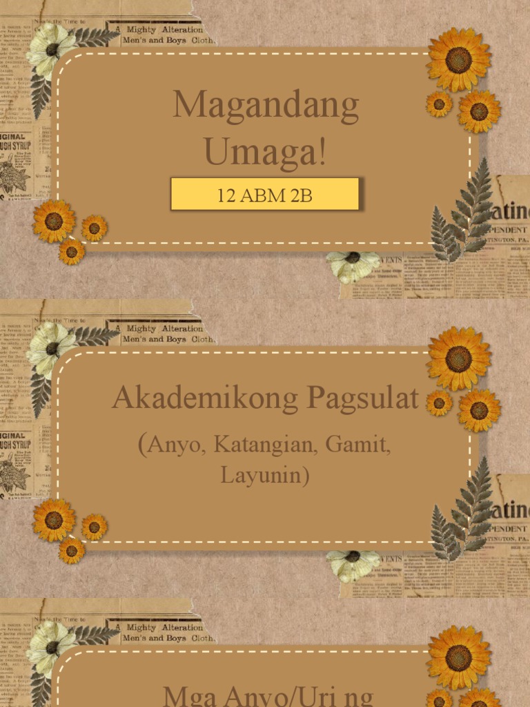 Pagsulat PPT 1.2 | PDF