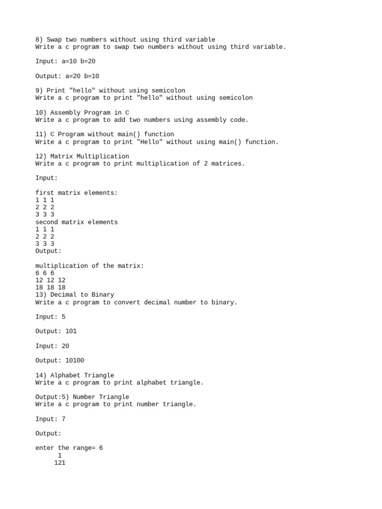 C 4 | PDF | Matrix (Mathematics) | Subroutine