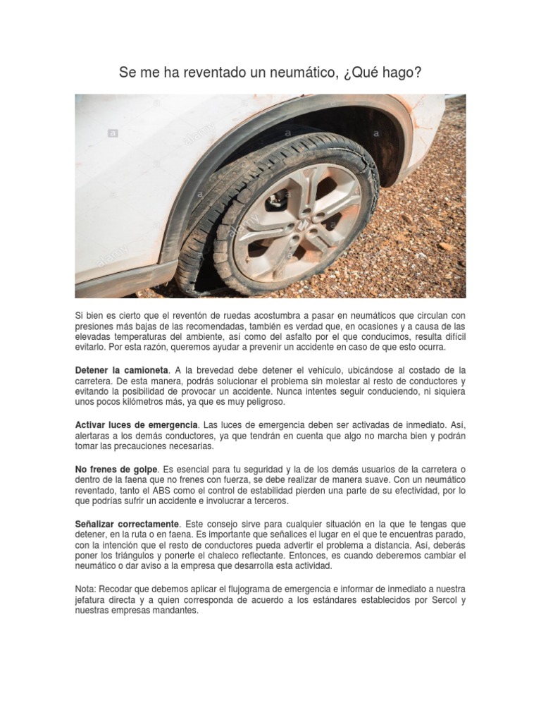Charla Reventón de Neumático | PDF