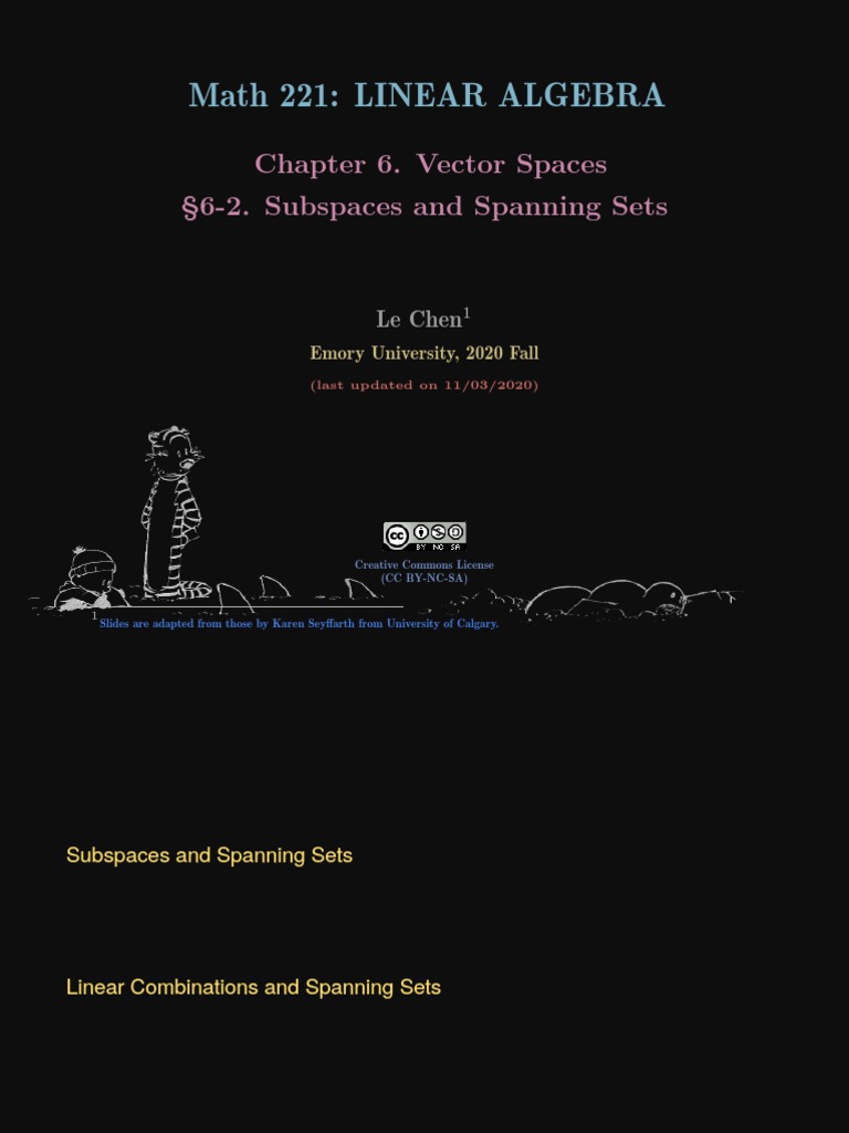 Slides_6-2-Presentation | PDF | Linear Subspace | Vector Space