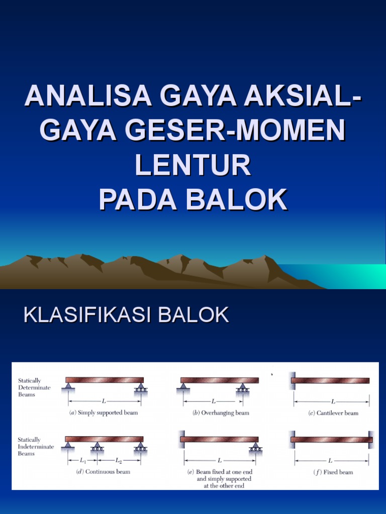 5.analisa Gaya Aksial-Gaya Geser-Momen Lentur | PDF