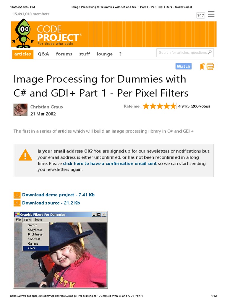 Image Processing For Dummies With C# and GDI+ Part 1 | PDF | Pointer ...
