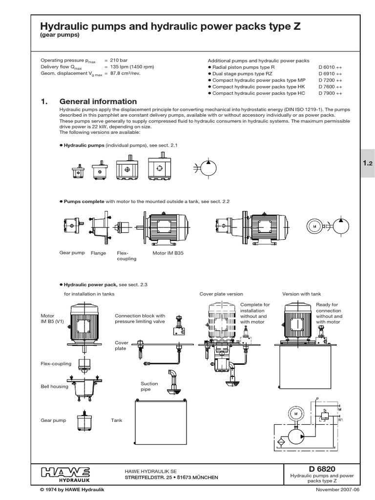 Hydraulic Pumps and Hydraulic Power Packs Type Z (PDFDrive) | PDF ...