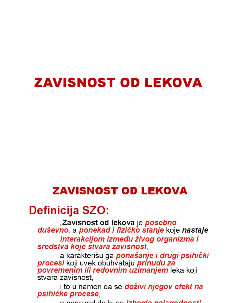 Zavisnost Od Lekova | PDF
