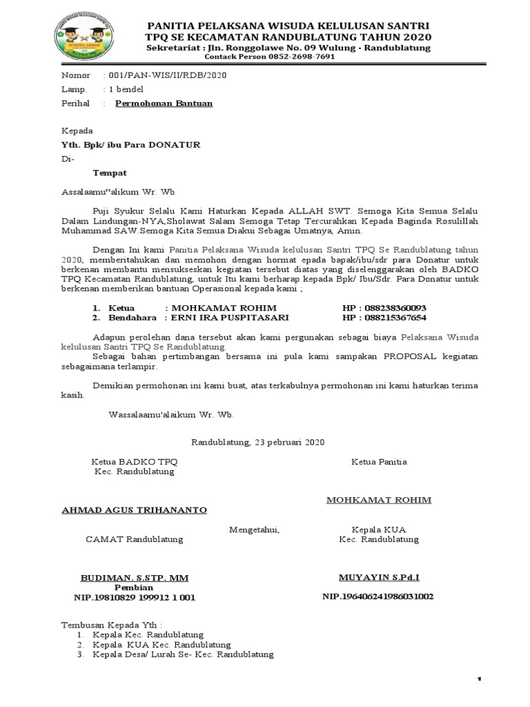 Proposal Kegiatan Wisuda Santri 2020a | PDF
