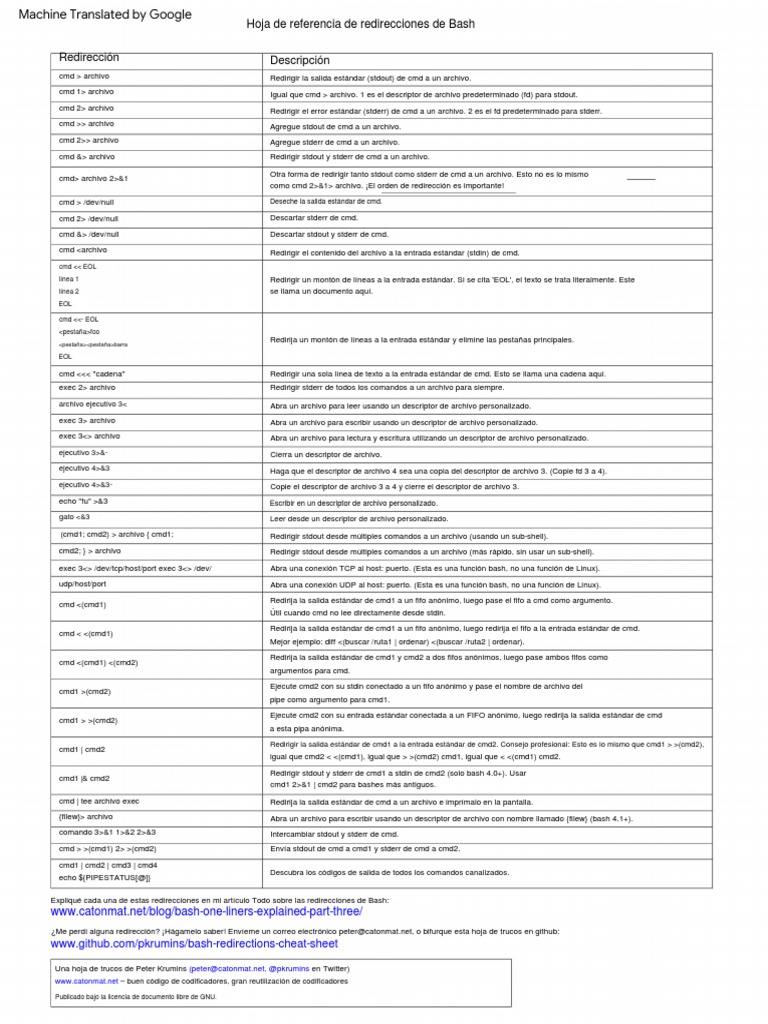 Bash Redirections Cheat Sheet | Descargar gratis PDF | Ingeniería de ... Bash Redirections Cheat Sheet | Descargar gratis PDF | Ingeniería de ...