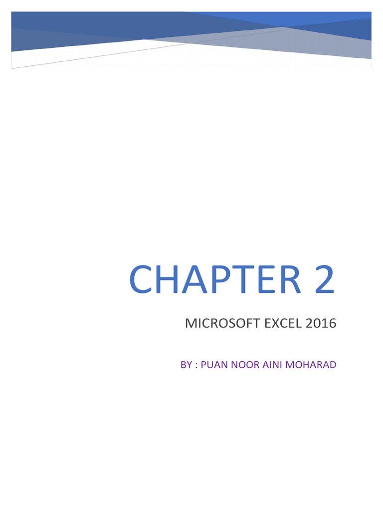 CHAPTER 2 Excel 2016 | PDF