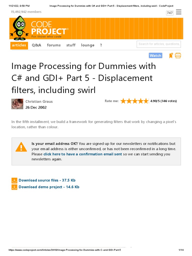 Image Processing For Dummies With C# and GDI+ Part 5 | PDF