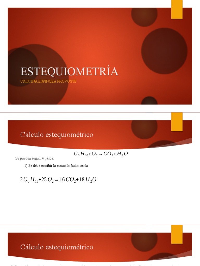 Cálculo Estequiométrico | PDF | Estequiometría | Reacciones químicas